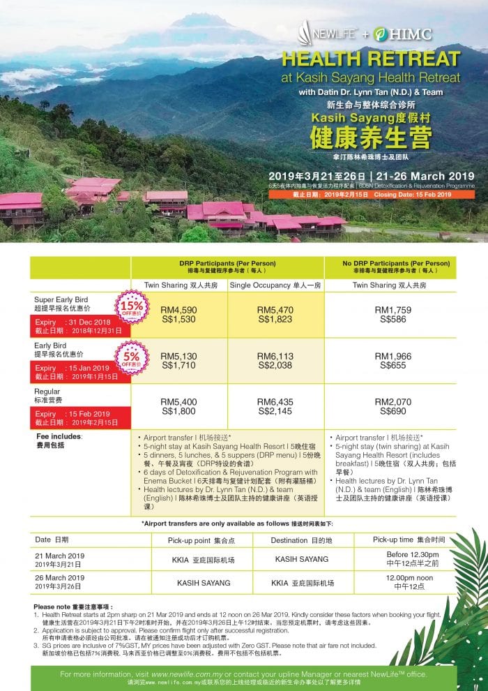 HEALTH RETREAT AT KASIH SAYANG HEALTH RESORT | NewLife™ | Natural ...